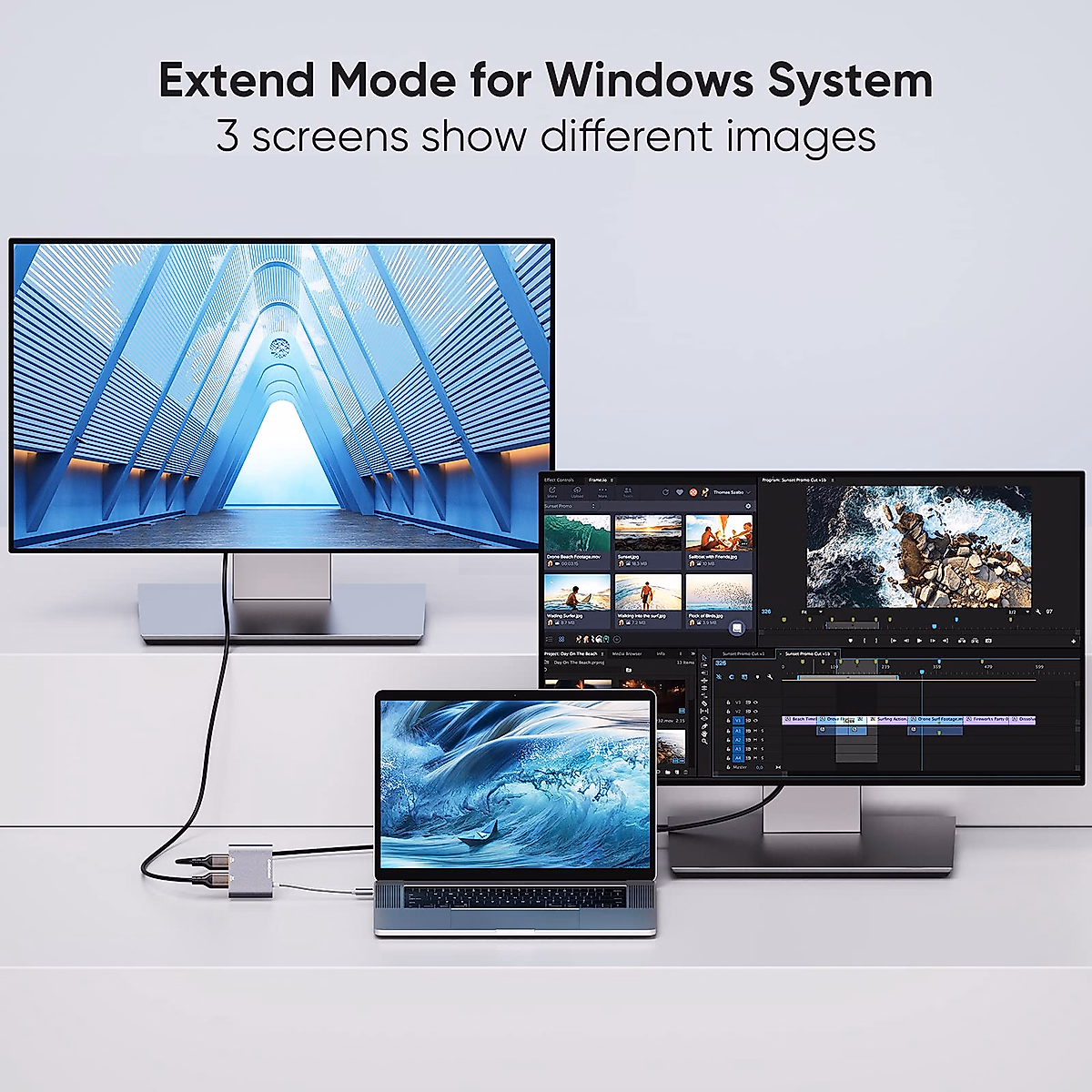 USB C to Dual HDMI 4K Adapter, CableCreation USB Type C (Compatible Thunderbolt 3) to 2 HDMI Adapter Compatible with MacBook Pro 2020/2019/2018/2017,XPS 13/Surface Book 2,Chromebook Pixel, Yoga 710