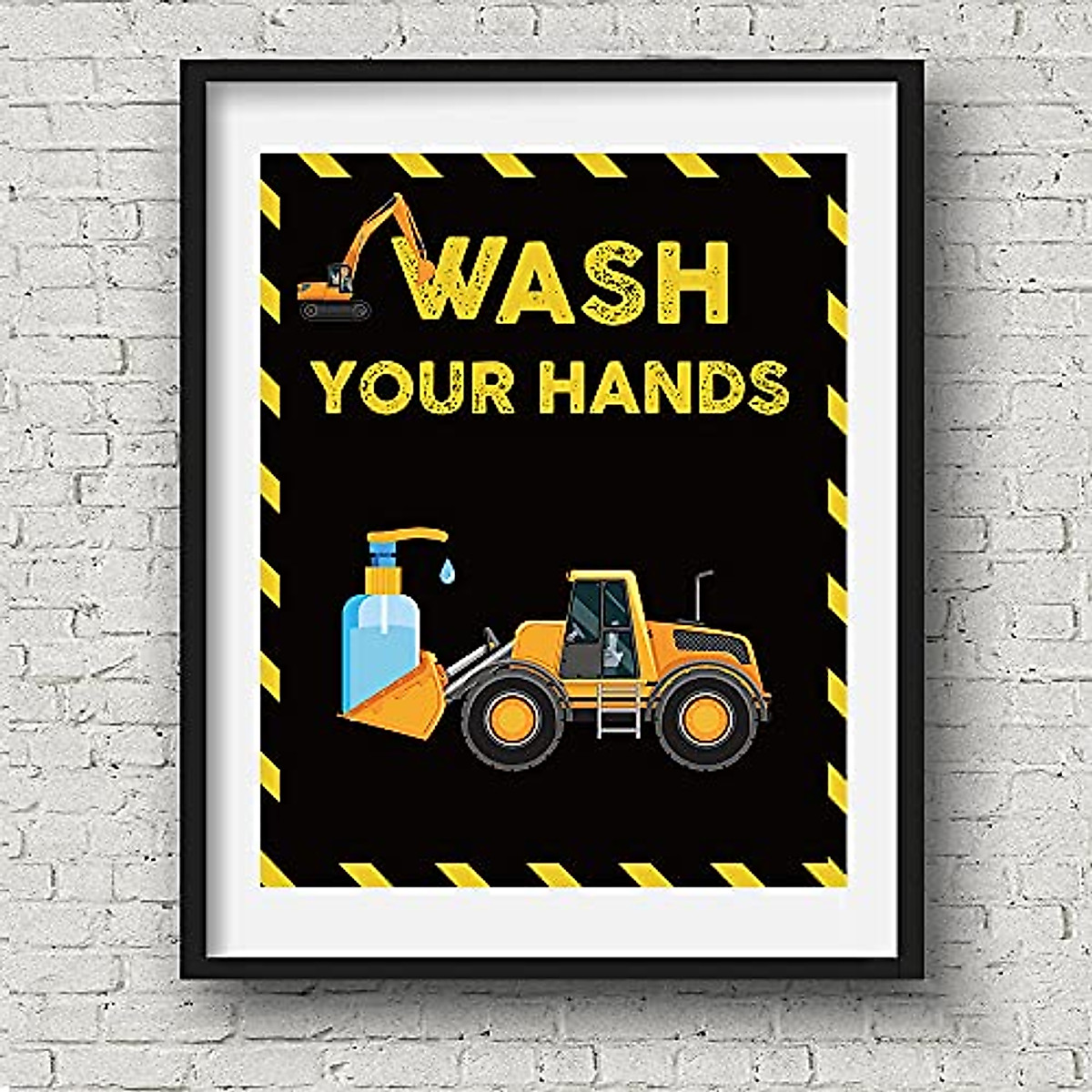 SUUURA-OO Funny Truck Bathroom Art Prints Set of 4 (8”X10”), Truck Wall Art Poster for Nursery, Boys, Son, Nephew, Kids Bathroom Decor, No Frames (Black)