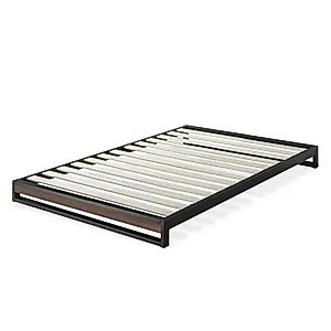 ZINUS GOOD DESIGN Award Winner Suzanne 6 Inch Bamboo and Metal Platforma Bed Frame, No Box Spring Needed, Wood Slat Support, Grey Wash, Twin