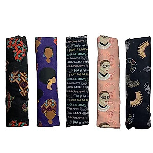 RBG Tribute Car Seatbelt Cover Ruth Bader Ginsburg Feminist, 100% Cotton Washable Padded Soft, Made in USA, Seat Belt Shoulder Strap Cushion, Neck Pad (Medium, RGB Bust on Coral)