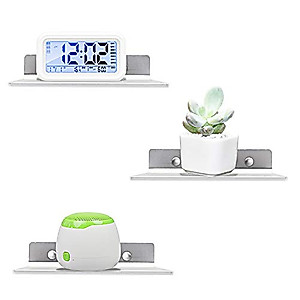 SinLoon 6 Inch Small Shelf in Flat Satin Aluminum Bathroom Shelf Wall Mount for Small Speaker Smartphone, Tablet, Toiletries (Silver)