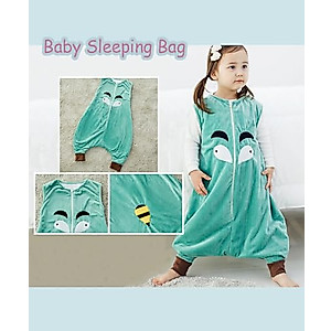 Bycc Bynn Toddler and Early Walker Sleep Fleece Sack with Feet, Baby Sleeveless Wearable Blanket Sleeping Bag (Fox, Small (1-3T))