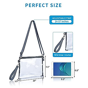 Clear Crossbody Purse Bag Stadium Approved Clear Tote Bag for Work Concert Sports