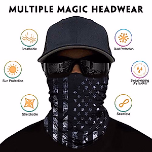 Venswell Neck Gaiter Mask, Sun Mask, Rave Bandana Face Mask, Seamless Face Scarf, Headband for Men Women (A-Flag 3)