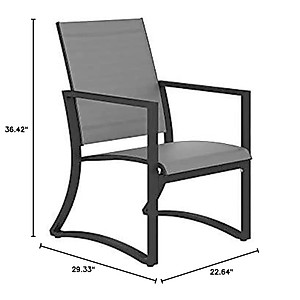 Cosco Outdoor Living Cosco Outdoor Furniture Dining Chairs, Light Gray