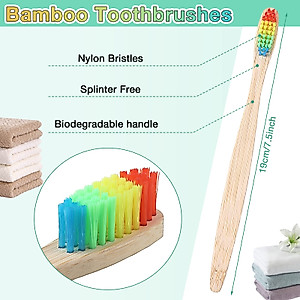 Potchen 80 Pcs Bamboo Toothbrushes Bulk Soft Bristles Toothbrushes Colorful Nylon Charcoal Soft Toothbrushes for Adults Oral Teeth Travel Use, 8 Colors, Individually Wrapped
