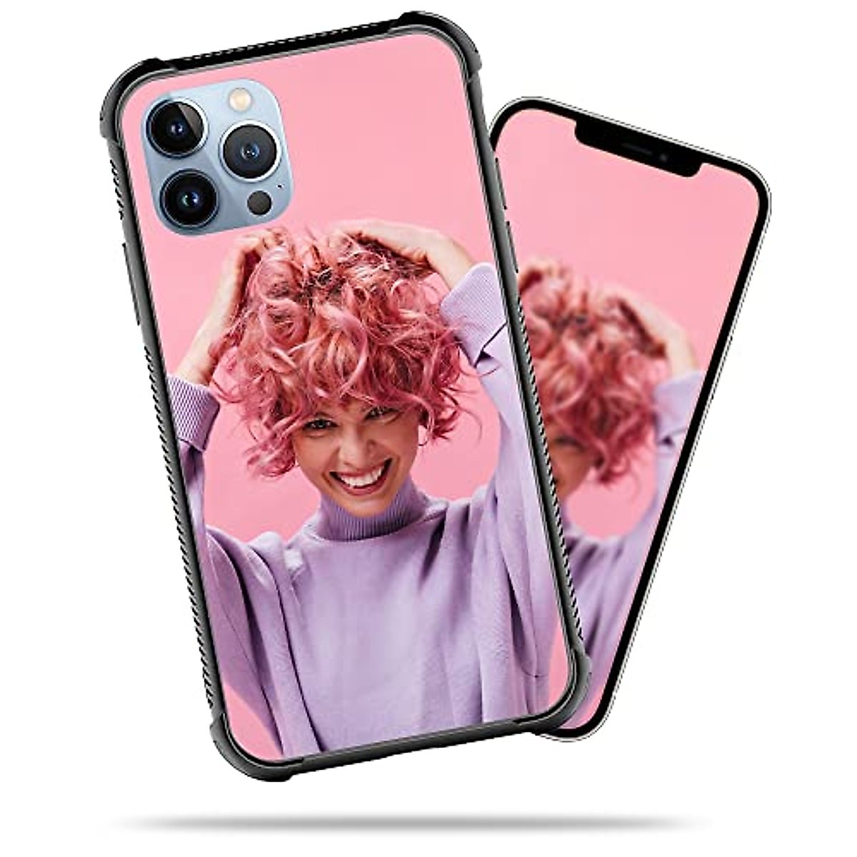Personalized Custom Phone Case for Apple iPhone 12/12 Pro - Design Your Own Customized Custom Picture Photo Case Make Your Own Case Black
