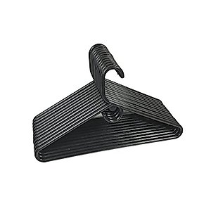 12 Pieces Adult Cloth Tubular Hangers Heavy Duty Plastic - Coat Suit Closet Organization Hanger - Black Color