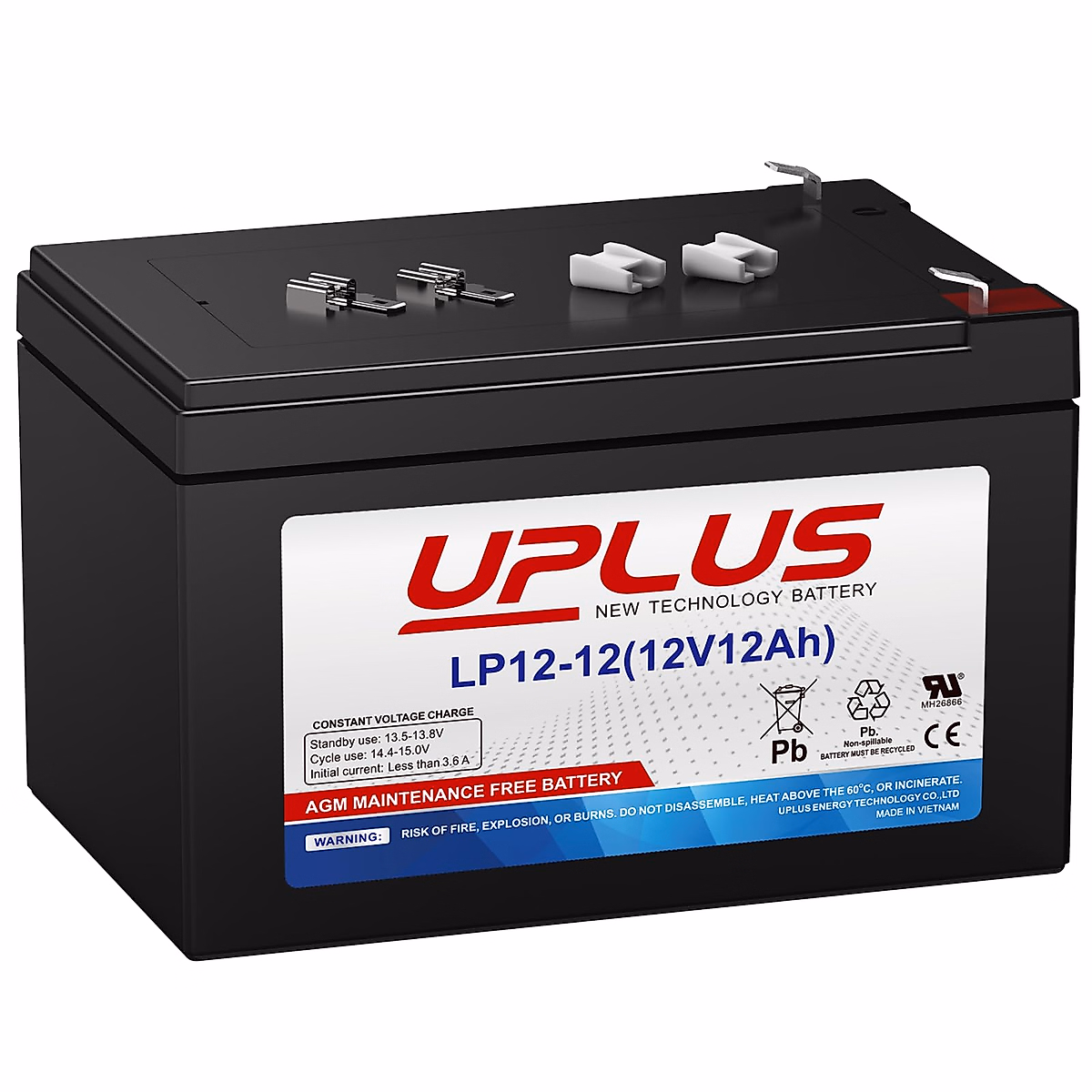 UPLUS 12 Volt 12AH Rechargeable SLA AGM Battery, LP12-12 Deep Cycle Batteries for EXP12120,EP12-12,NP12-12,WP12-12,LC-RA1212P,PX12120,PS-12120,RT12120,CP12120,ML12-12
