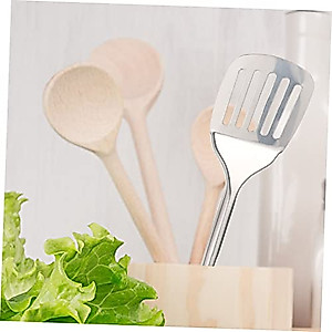 YARNOW 2 Sets Stainless steel kitchenware spatula stainless steel egg cookers slotted spoon ash can for fireplace kitchen cooking tool egg spatula double line Cutlery Set