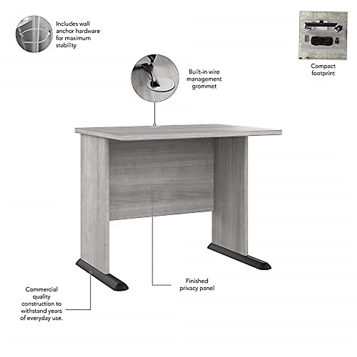 Bush Business Furniture Series A 36W Desk, Platinum Gray