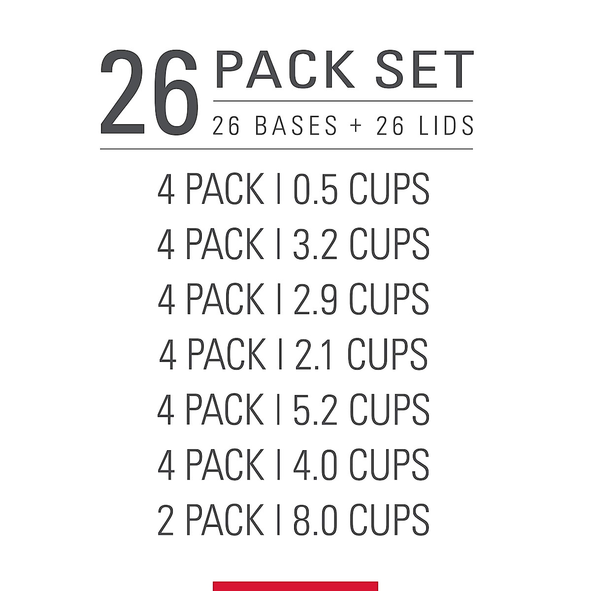 Rubbermaid TakeAlongs and Easy Find Vented Food Storage Containers, 68 Pieces, Red