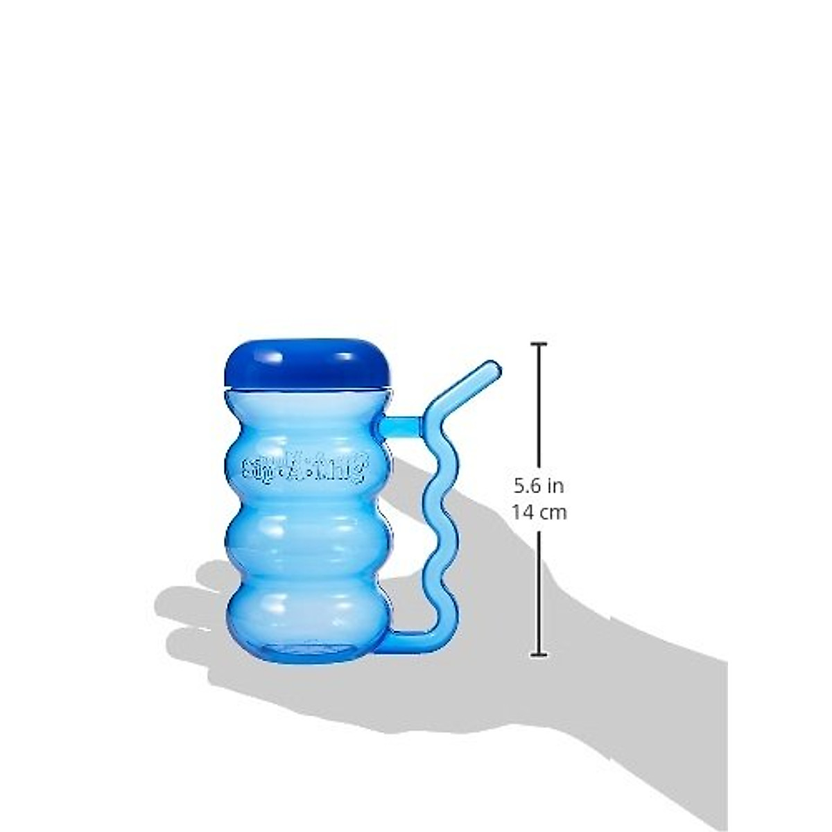 Arrow Sip-A-Mug Translucent Plastic Bottle with Built in Straw Handle, 14oz- Neon Pink, Neon Blue and Neon Green (3 Pack)