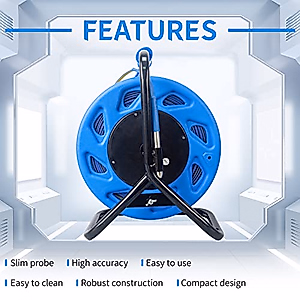 Water Level Meter Water Depth Gauge Water Level Gauge with Fixed Probe and Steel Tape for Water Well Measurement (100m)