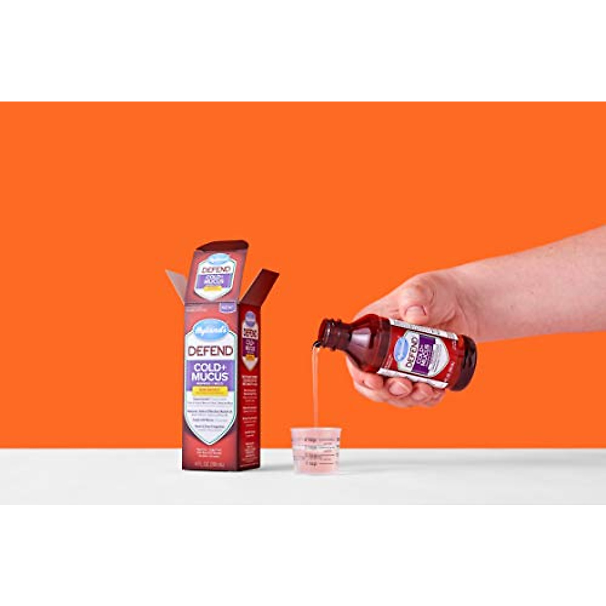 Hyland's Cold and Cough Mucus Relief Decongestant Defend by Homeopathic Cold Plus Mucus Fluid Ounce, Red, 4 Fl Oz