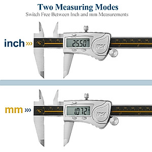 LZHZJOY Digital Caliper 6 Inch Stainless Steel High Accuracy Caliper Measuring Tool, IP54 Waterproof Protection, Large LCD Screen Electronic Vernier Caliper