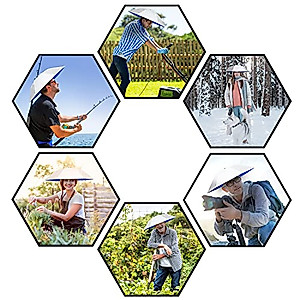 NEW-Vi Umbrella Hat, 25 inch Hands Free Umbrella Cap for Adults and Kids, Fishing Golf Gardening Sunshade Outdoor Headwear (Silver)