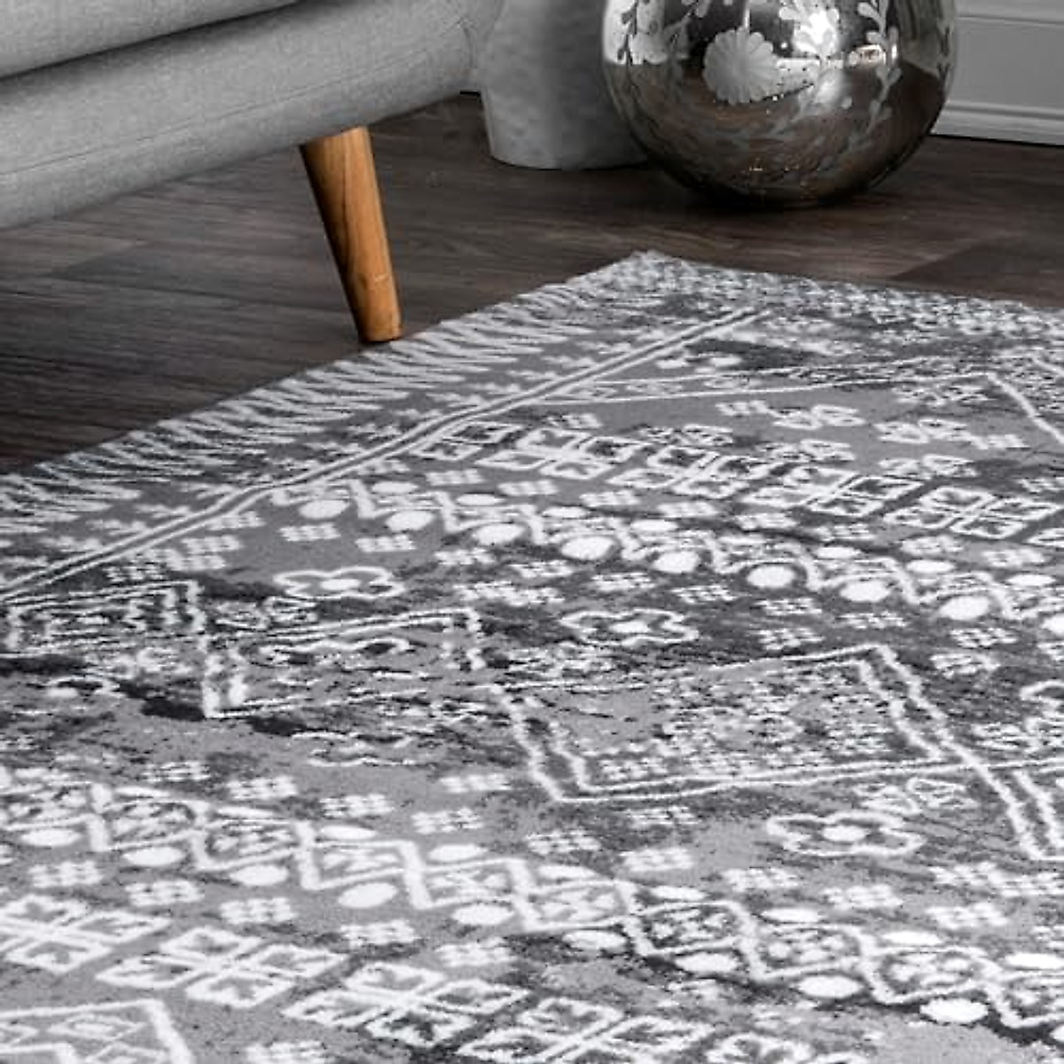 nuLOOM Transitional Moroccan Frances Area Rug, 8x10, Grey