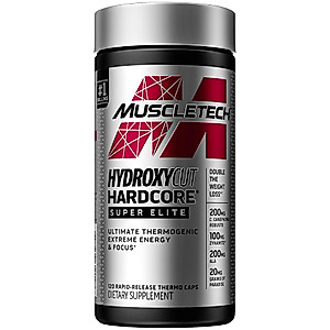 Weight Loss Pills for Women & Men MuscleTech Hydroxycut Hardcore Super Elite Weight Loss Supplement Pills Energy Pills Metabolism Booster for Weight Loss Intense Focus + Sensory120 Pills