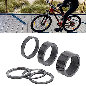 BuyWeek Bike Headset Spacer, 28.6mm Bicycle Front Fork Stem Spacer Carbon Fiber Bike Handlebar Headset Spacers Road Bike Accessories