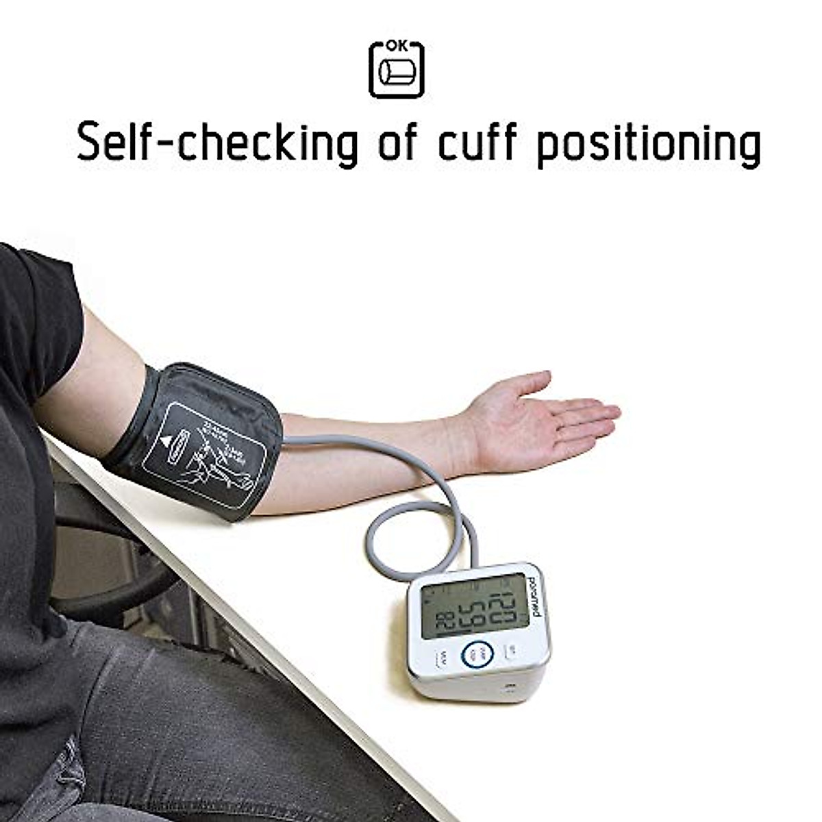 Paramed Blood Pressure Monitor - Bp Machine - Automatic Upper Arm Blood Pressure Cuff 8.7-15.7 inches - Large LCD Display 120 Sets Memory - Device Bag & Batteries Included