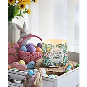 Easter Candle, Spring Jasmine Scented Candle, Large 3 Wicks, 14 oz