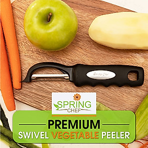 Spring Chef Premium Swivel Vegetable Peeler, Black