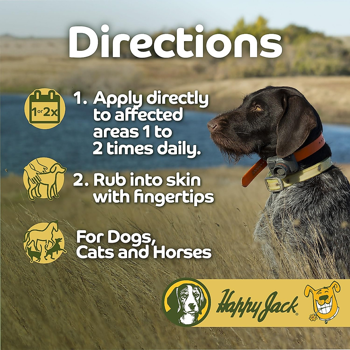 Happy Jack Skin Balm Hot Spot & Itchy Skin Relief for Dogs, Cats & Horses (4 oz), Softens Skin, Aids Healing of Hot Spots, Fast Relief to Intense Itching, Scratching & Gnawing