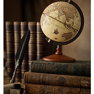 SGT Traditional Decorative Wooden base 2021 Updated World Globe Educational Geography Office Wedding School Gift 9 inches tall 5 inches wide