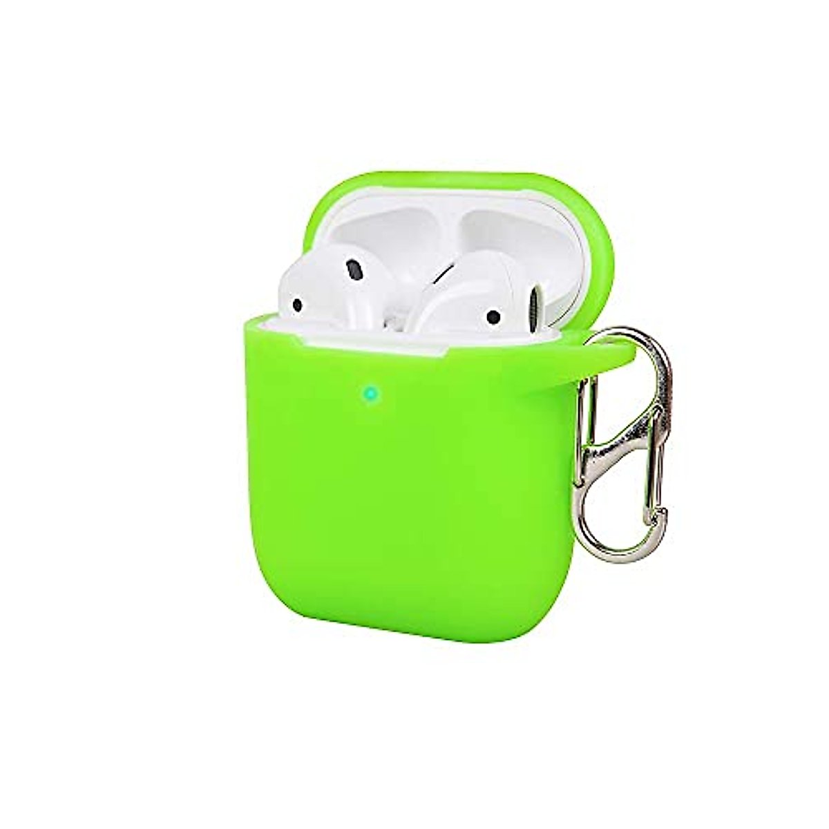 Felony Case – Soft Silicone AirPods Case 2 &1 - Neon Green | Shockproof, 360° Protective Apple Airpods Case Cover with Keychain | Wireless Charging Compatible with Front LED Visible