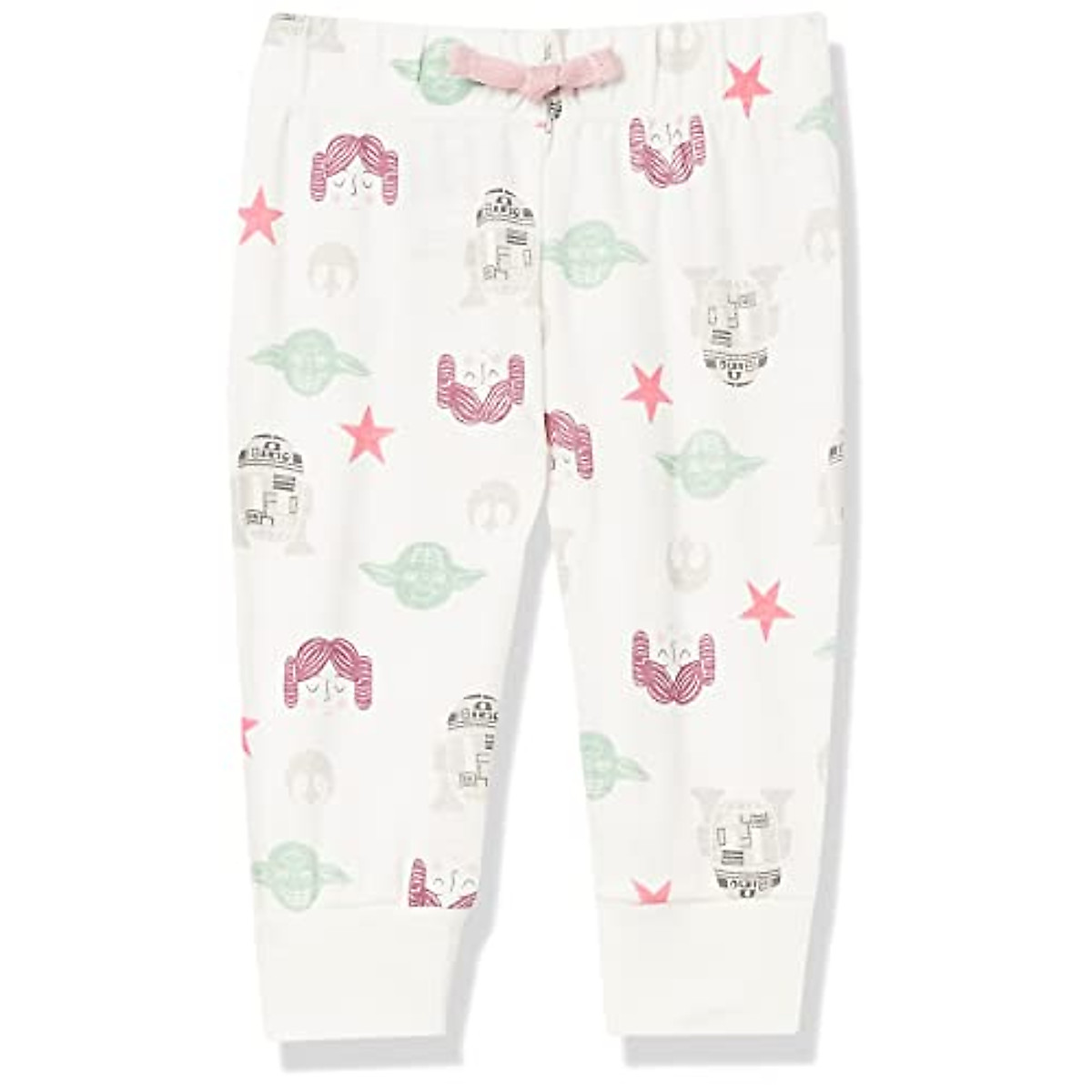 Amazon Essentials Disney | Marvel | Star Wars | Princess Baby Girls' Pants, Pack of 4, Star Wars Rebel Print, 6-9 Months