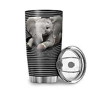 Bojianzzha Elephant Breaking Through Stainless Steel Tumbler Thermos Vacuum Insulated Cup Tea Travel Cup Travel Coffee Mug for Adult/Children 20 oz pattern11 20oz