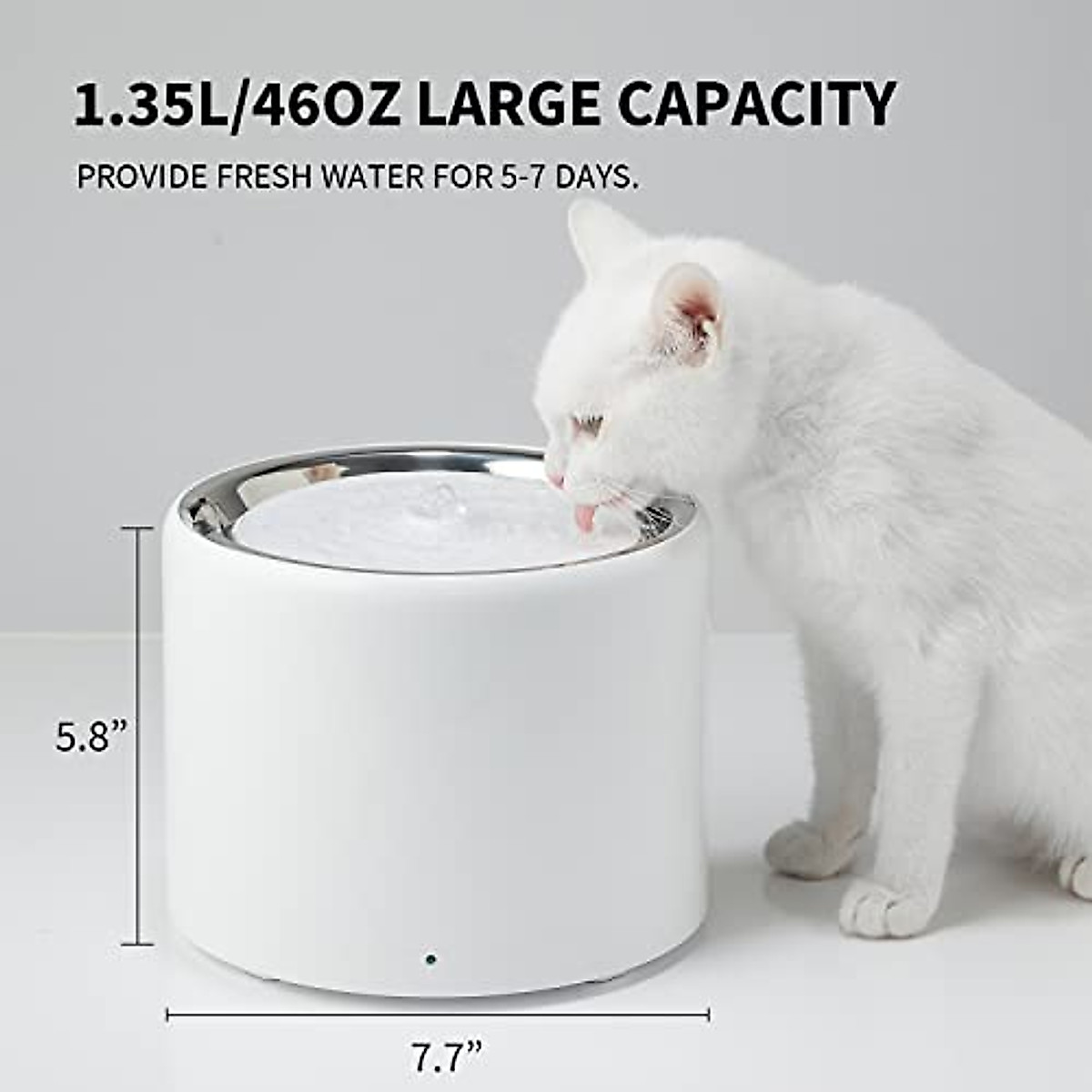 PETKIT Stainless Steel Cat Water Fountain with Wireless Pump, Dog Cat Water Fountain Dispenser,Ultra Quiet Pet Water Founatin for Cats and Small Dogs