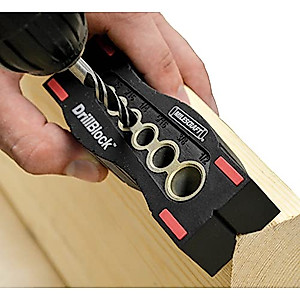 Milescraft 1312 Drill Block - Handheld Drill Guide, Drilling Jig for 6 of the Most Common Drill Bit Sizes