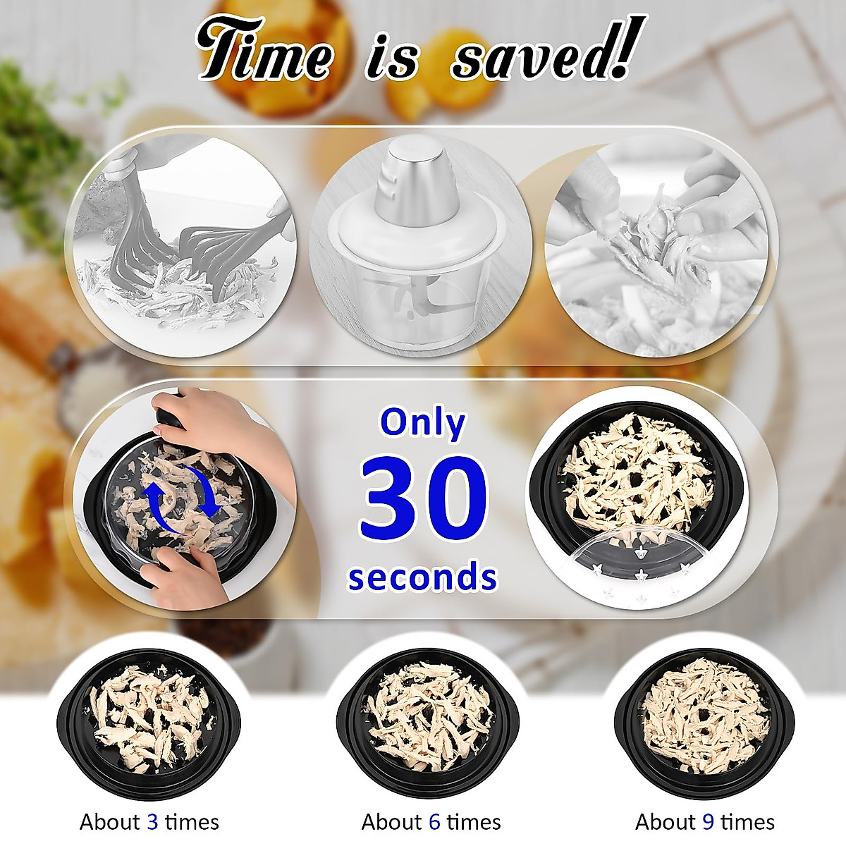 Lakuras - New Chicken Shredder, 2024 Pro Large Chicken Shredder Tool Twist, Visible Meat Shredder Machine for Chicken Breast Beef Pork, No-Slip Strip & Ergonomic Handle, BPA Free(Black)