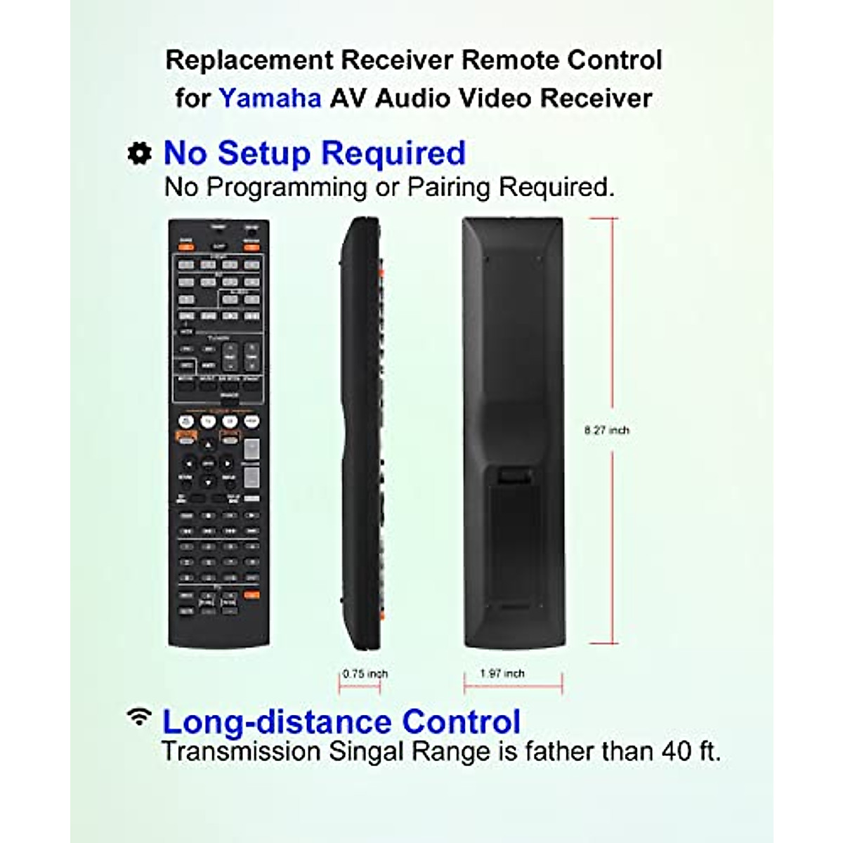 JISOWA Replacement for Yamaha Receiver Remote Control Universal RX-V367 RAV463 ZA11350 RX-V375 RX-V677 RX-V371 RAV331 WT92670 RX-V373 RAV432 RX-V577 RAV494 HTR-3063 RX-V473 RAV293 WR00270 RAV521