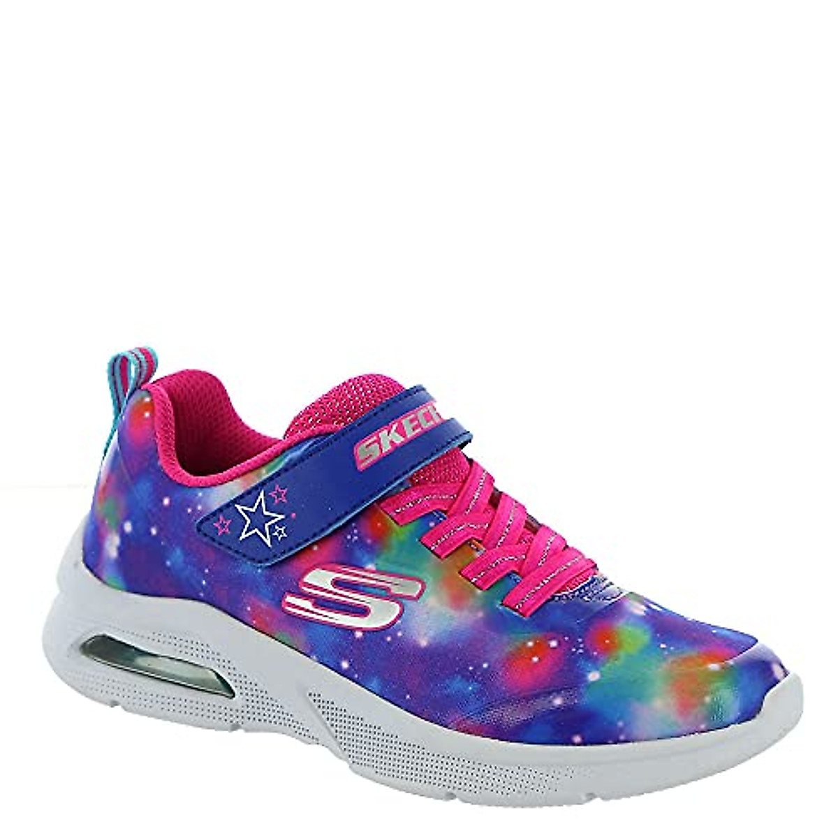 Skechers Kids Girls Microspec Max-Spiral Galaxy Sneaker, Blue/Multi, 2 Little Kid