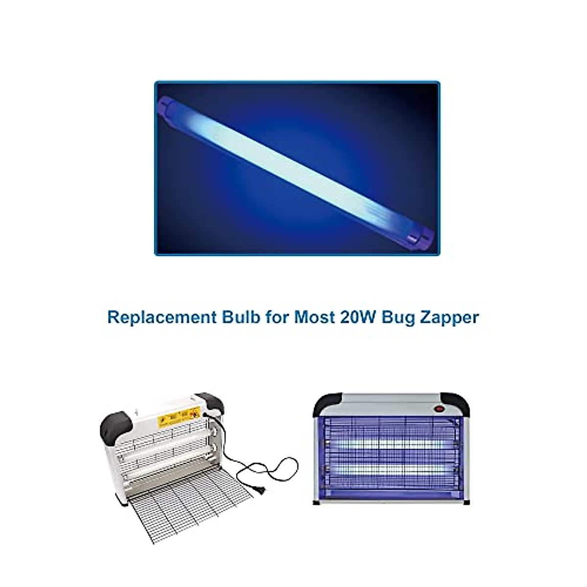 2 Pack Bug Zapper Replacement Light Bulb 10W for 20W Indoor Bug Zapper, BL T8 F10W Light Tube Compatible with Aspectek, Liba and Other 20W Mosquito Zapper Lamp