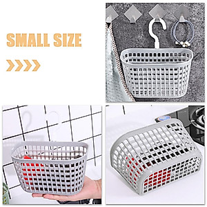 Luxshiny 6pcs Plastic Hanging Baskets Wall Mounted Shower Baskets Hanging Basket Organizer with 360 Degree Rotating Hook Rectangle Storage Baskets for Kitchen Bathroom