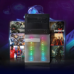 Dell Gaming PC Desktop Computer Tower, Intel i5 16GB RAM 512GB SSD + 1TB HDD, Windows 10, Nvidia GT 730 2GB, New Rainbow Keyboard and Mouse (Renewed)