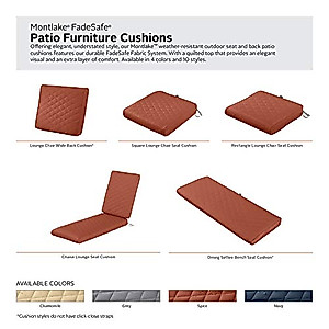 Classic Accessories Montlake FadeSafe FadeSafe Water-Resistant Patio Bench/Settee Quilted Cushion Cover, 48 x 18 x 3 Inch, Spice