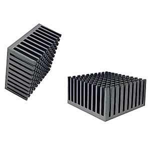 Jienk 4PCS Black Aluminum Heat Sink with Thermal Conductive Adhesive Tape, 40×40×20mm Heatsink Cooler for Cooling VRM GPU Stepper Driver 3D Printer Stepper Motor