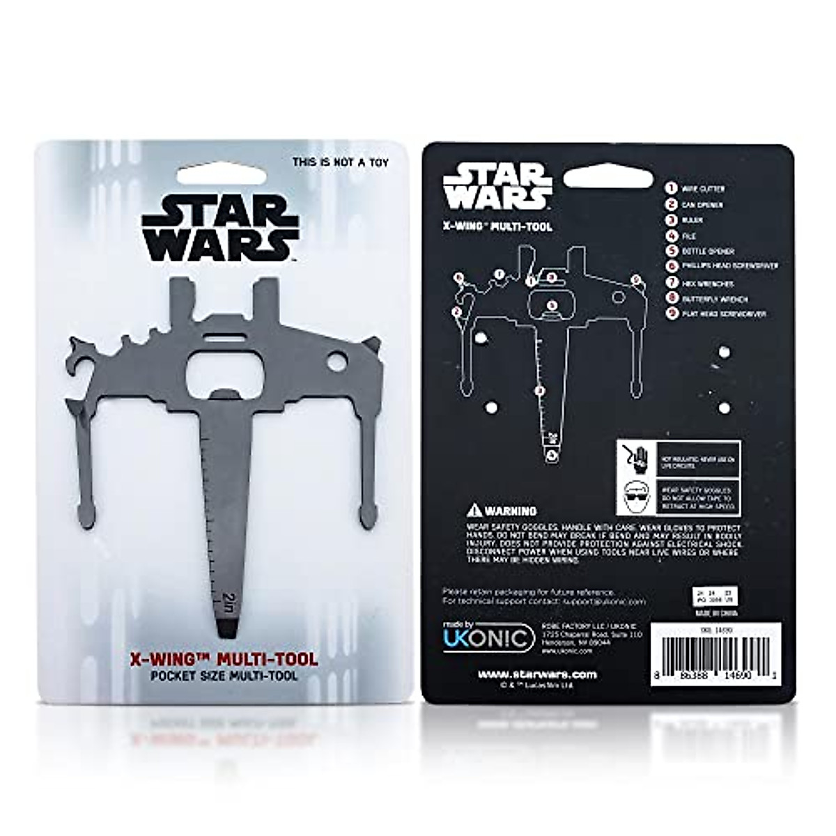 Star Wars X-Wing Pocket Size 9-In-1 Portable Multitool Kit | Hand Tool Gadgets For Camping, Survival Gear