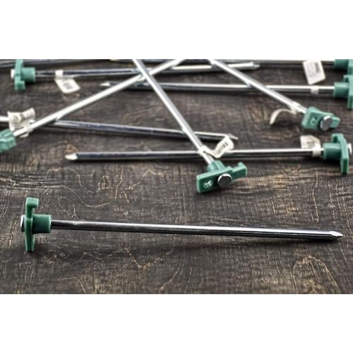 SE Heavy-Duty Metal Tent Pegs Stake Set - 20-Pack, 10.5" Galvanized Steel Pegs for Secure Anchoring in Various Terrains - 9NRC10-20