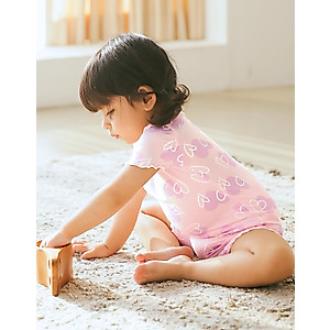 VAENAIT BABY Toddler Kids Girls Sleepwear Pajamas 2pcs Set Shirring Love Full M