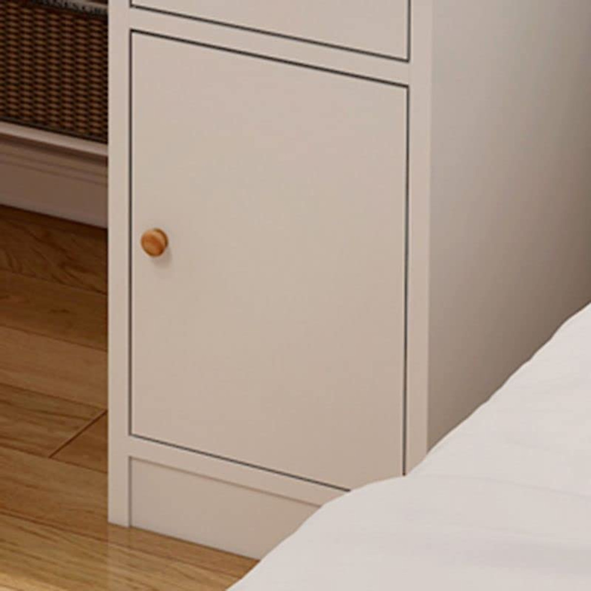 CraftThink Kids Writing Desk, Contemporary Wood Office Desk Sturdy Home Office Study Table Work Desk Writing Desk Table with Drawer Cabinet Shelf for Home Bedroom Use, White 47" L x 18" W x 59" H