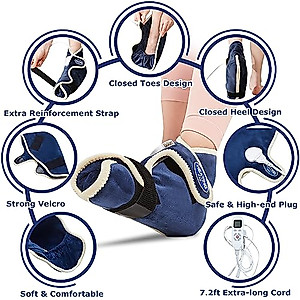 CAMECO 1 Pair Foot Heating Pad for Feet Neuropathy, Heated Foot Warmers for Women Men, Under Desk Plug in Foot Heat Therapy Pad for Feet & Ankles Plantar Fasciitis Pain Relief, 86-158℉ Temperature