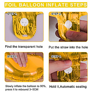 40 inch 27 Number Balloon 27 Birthday Balloons Digit 27 Helium Balloons Giant Balloon Alphabet Foil Balloon for Birthday Party Supplies Wedding Bachelorette Bridal Shower, Gold Mylar 27 Balloon