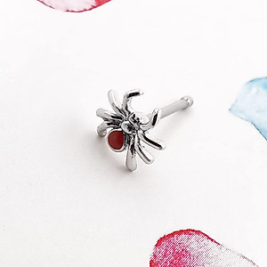 Excepro 20G Nosering Pin Studs Spider Fashion Nose Rings Bone Studs 316L Surgical Stainless Steel Nostril Piercings