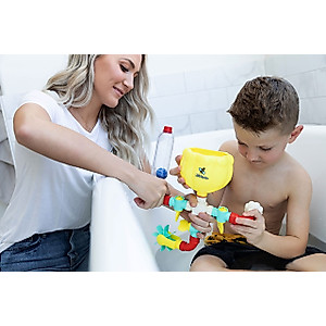 Mighty Bee Bath Toy - Toddler Bath Toys for Kids Ages 4-8, Engaging STEM Bathtub Toys - Original Pipes N Valves Set - 12 Pieces